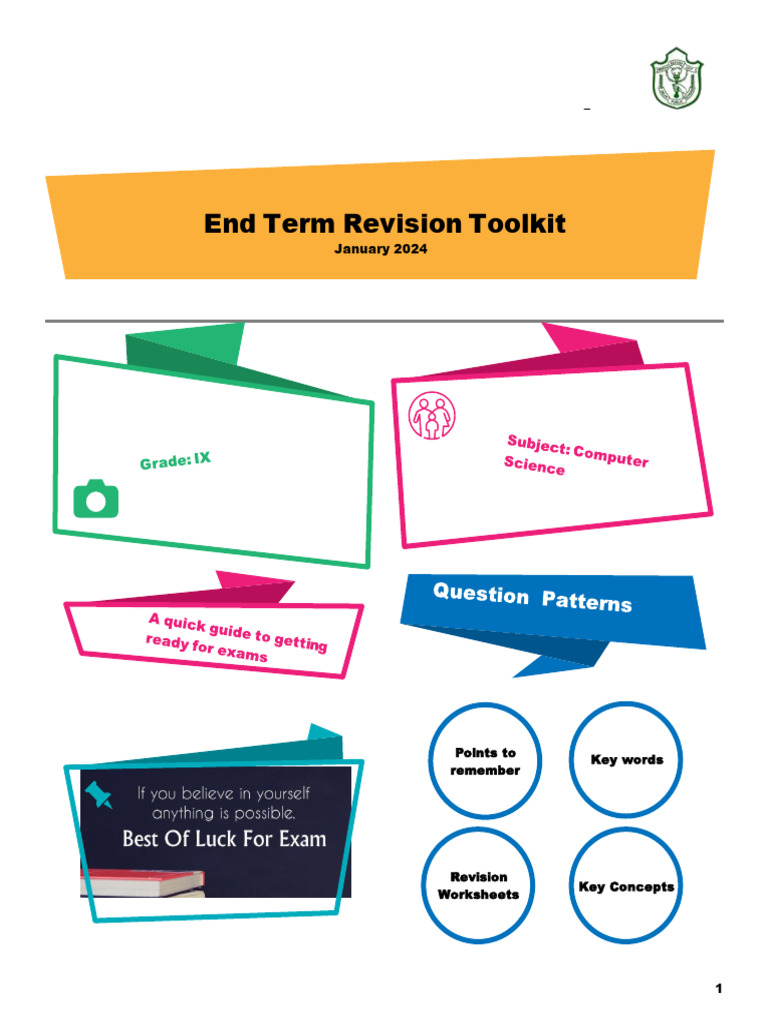 G9 CompSc EndTerm Revision Tool Kit - 2024 | PDF | Byte | Computer Data ...