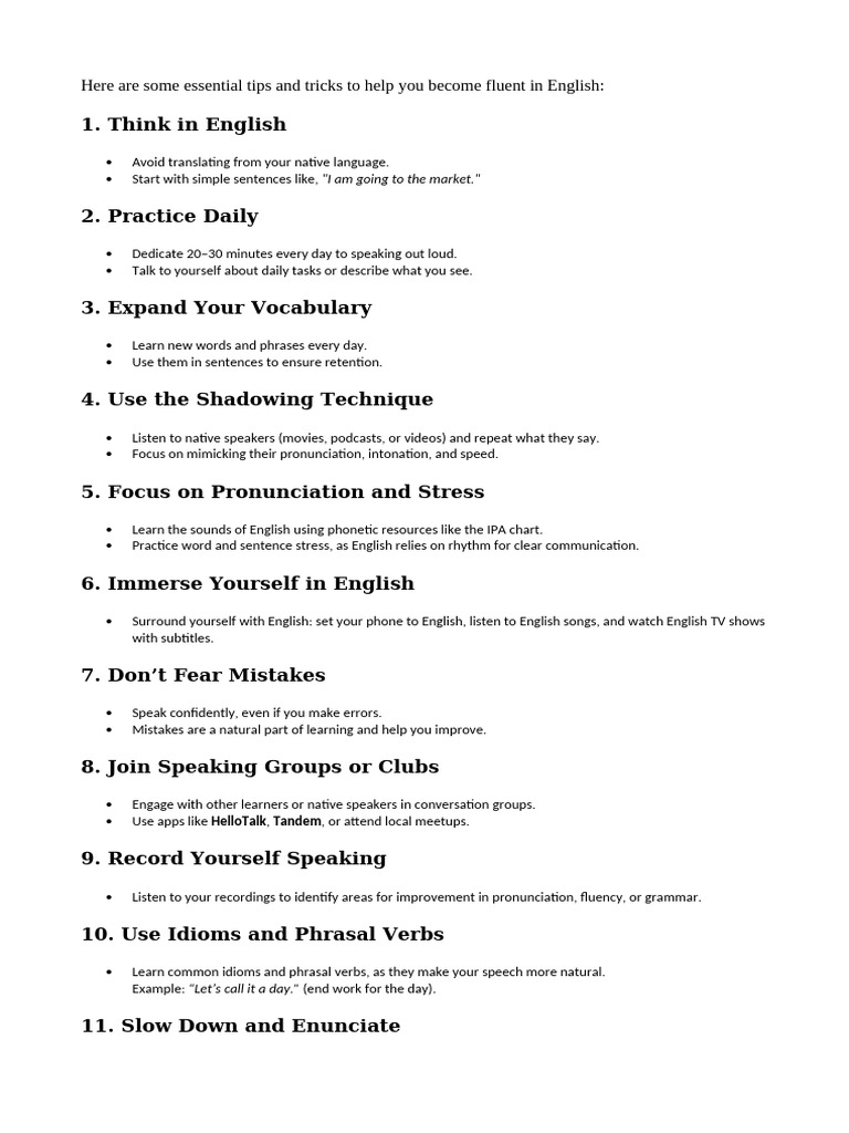 Speaking Tips | PDF