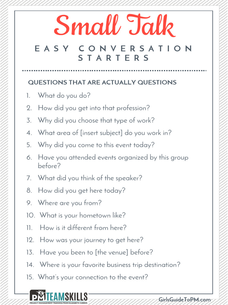 28-Small-Talk-Conversation-Starters | PDF