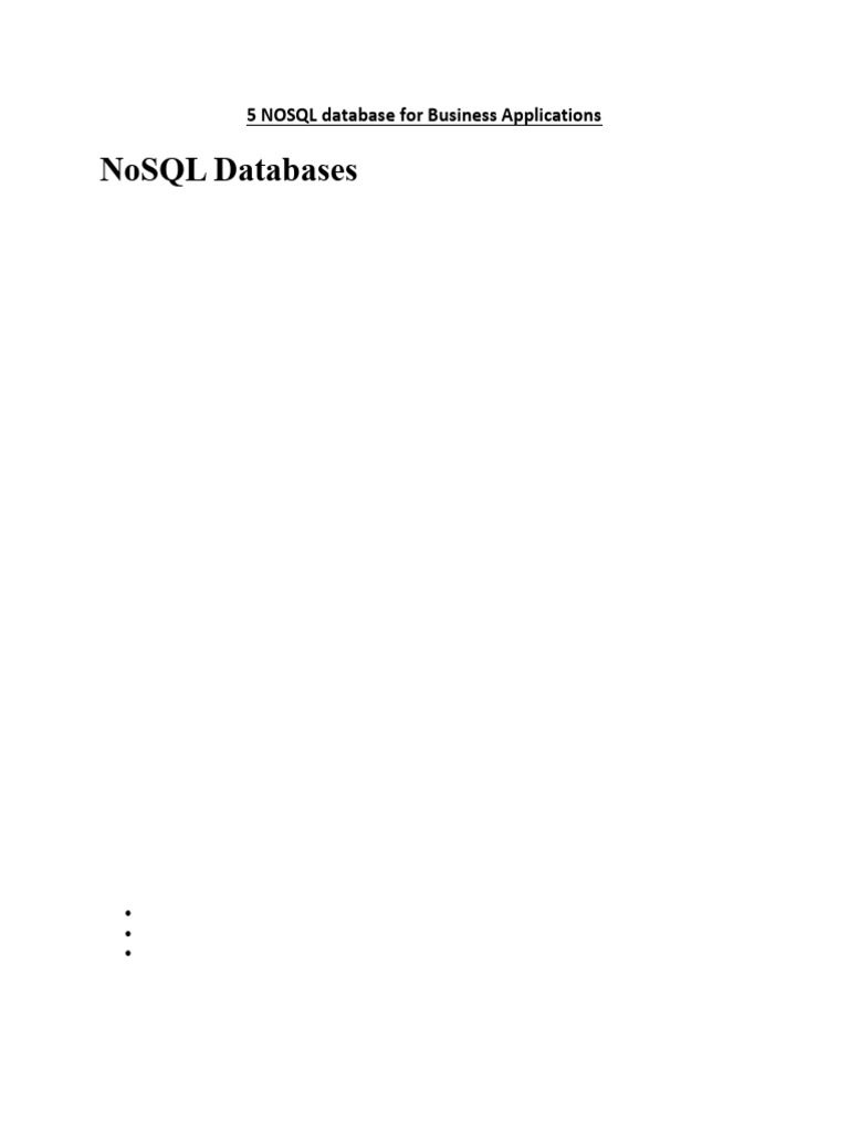 CH.5 NOSQL database for Business Applications | PDF | No Sql | Databases
