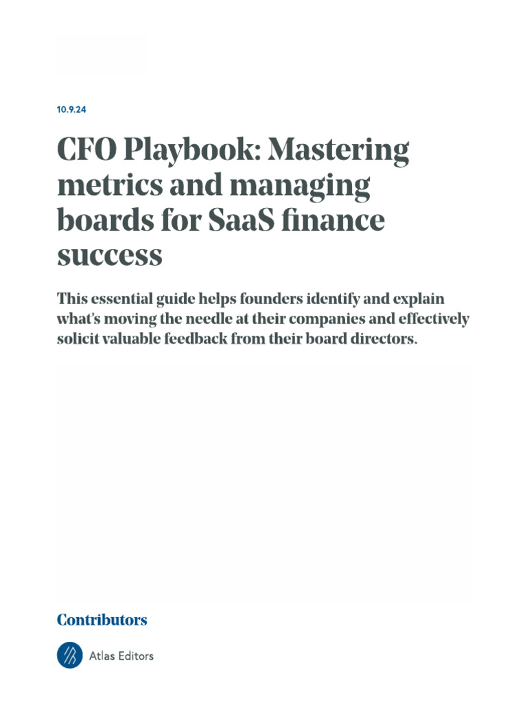 CFO Playbook BVP | PDF