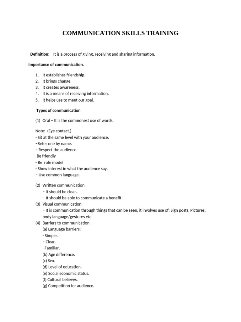 Communication Skills Guide | PDF