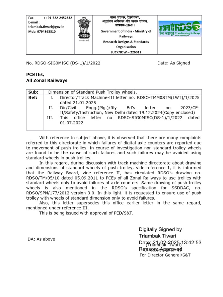 Dimention of push trolley wheels for DAC 21022025 | PDF | Rail Transport