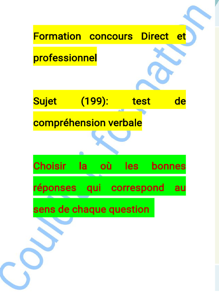 Test de compréhension verbale 199 | PDF | Bonheur | Créativité