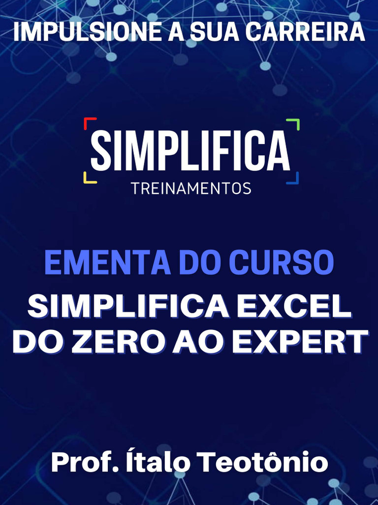 Ementa - Simplifica Excel Expert - T12 | PDF | SQL | Gestão de dados