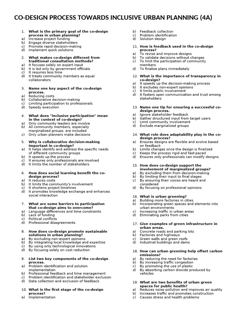 Co-Design for Inclusive Urban Planning | PDF | Natural Environment ...