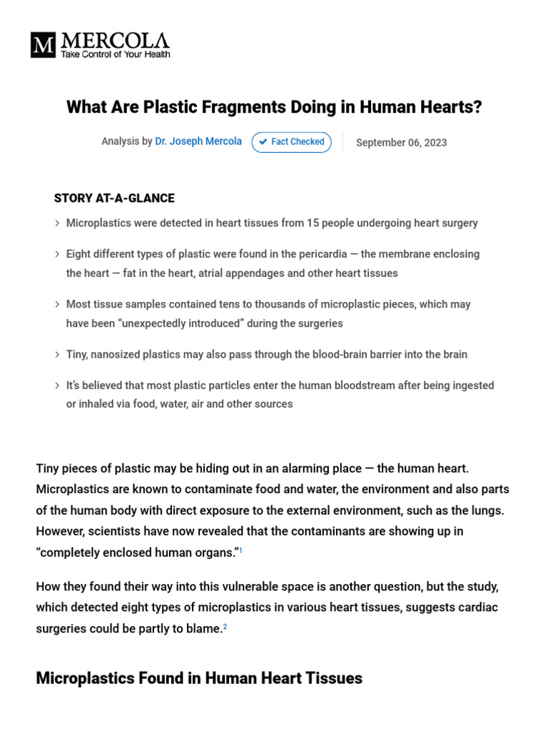microplastic-in-human-hearts-pdf | PDF | Heart | Plastic