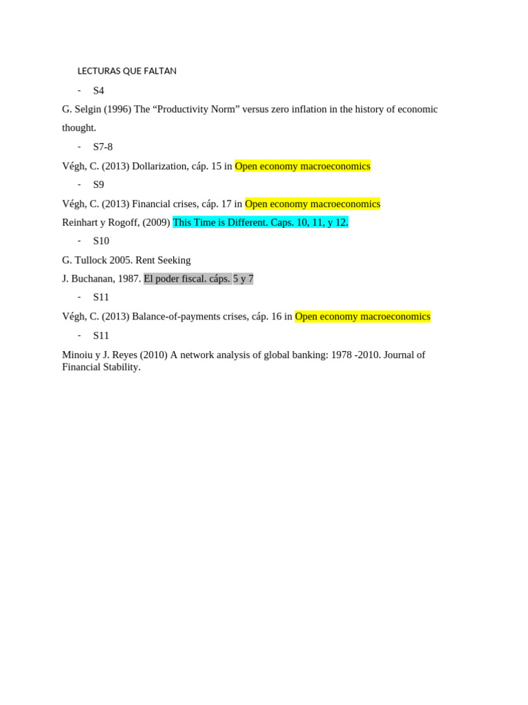 Lecturas Que Faltan | PDF