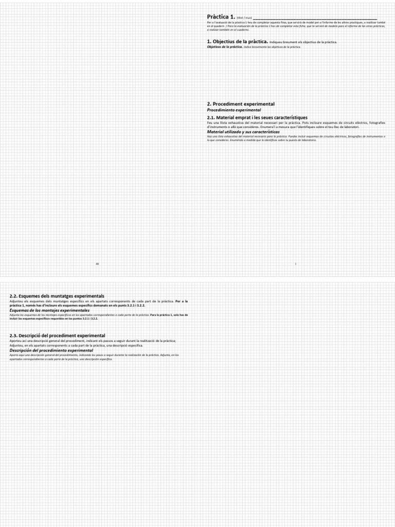 Exemple de Memòria Duna Pràctica (Exemple Per A Una Pràctica Sobre La Llei Dohm I Loscil Loscopi ...