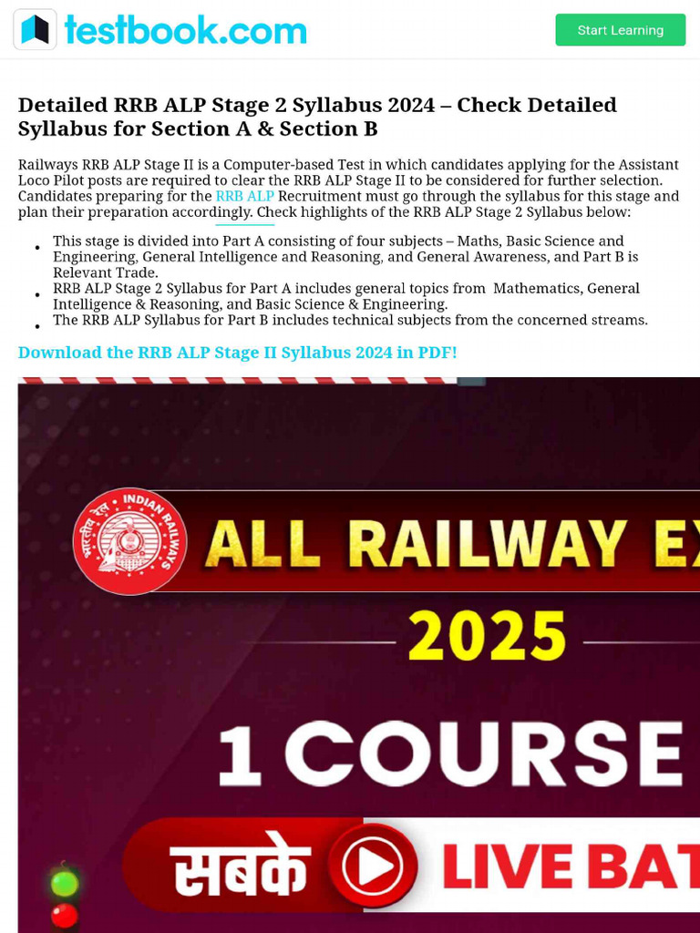 Detailed RRB ALP Stage 2 Syllabus 2024 - Check Detailed Syllabus For ...