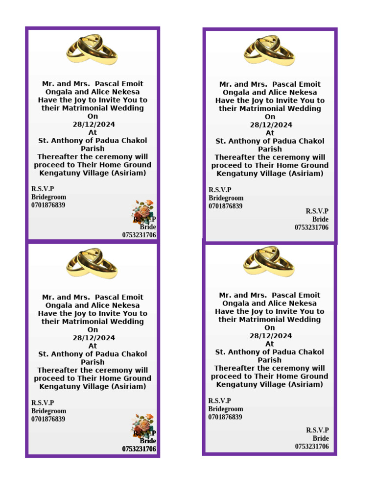 Pascal and Alice's Wedding Invitation | PDF