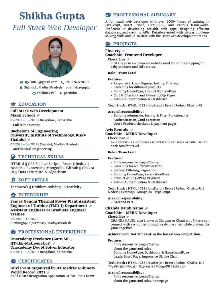 fw20 - 1252 Shikha Gupta Resume - Pdf.cf187fda8f7c27c0b82b | PDF | Web Development | Java Script