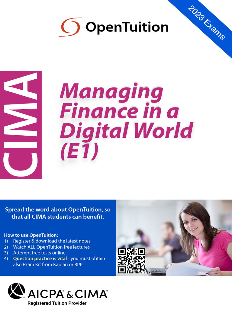 Cima E1 2023 Notes | PDF | Internal Control | Management Accounting