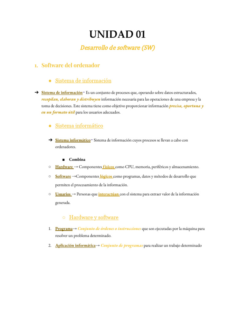 Desarrollo de Software (SW) - 1 | PDF | Software | Lenguaje de programación