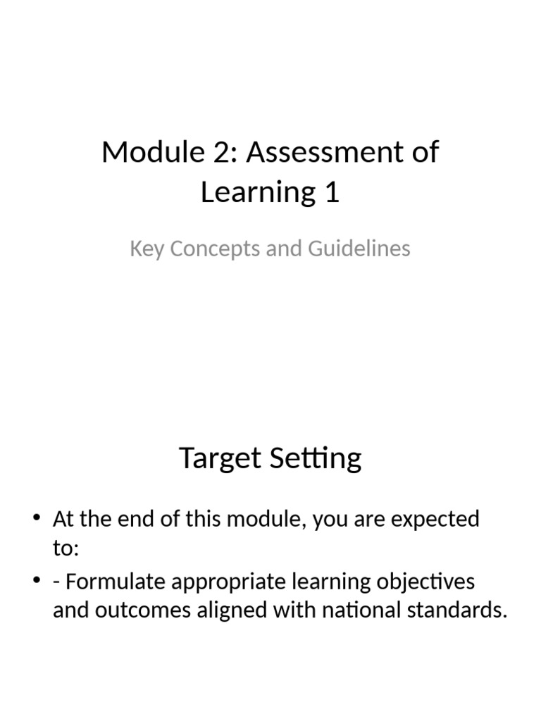 Module 2 Assessment of Learning 1 Presentation | PDF