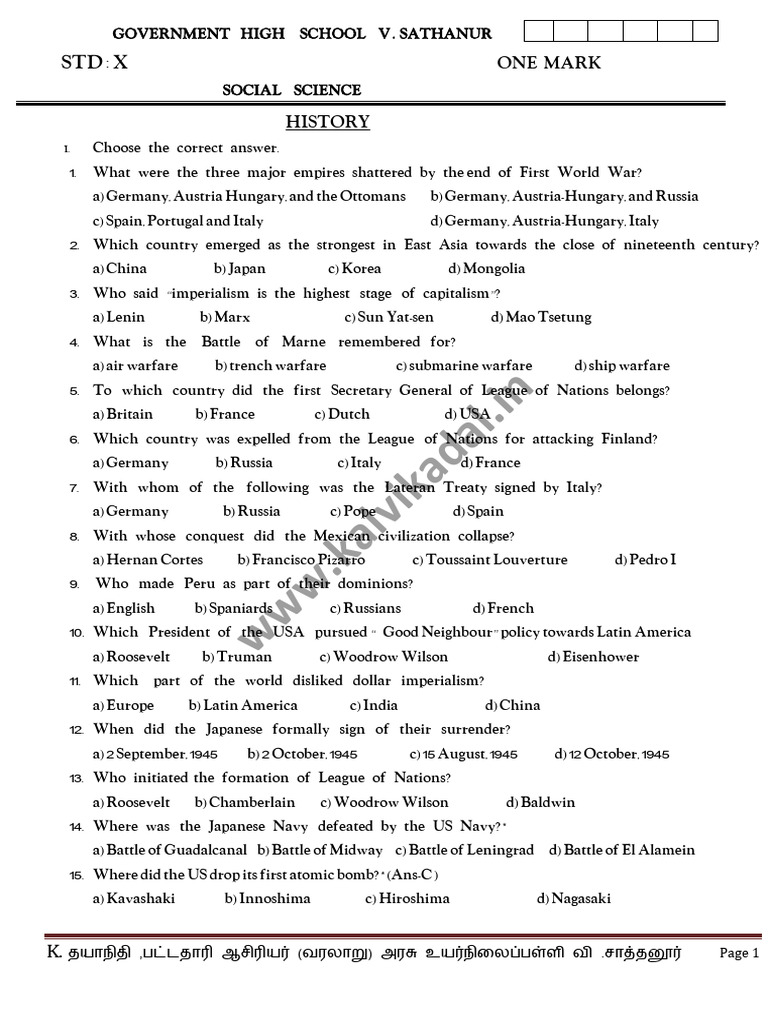 History Quiz for High School Students | PDF | Taxes | Gross Domestic ...