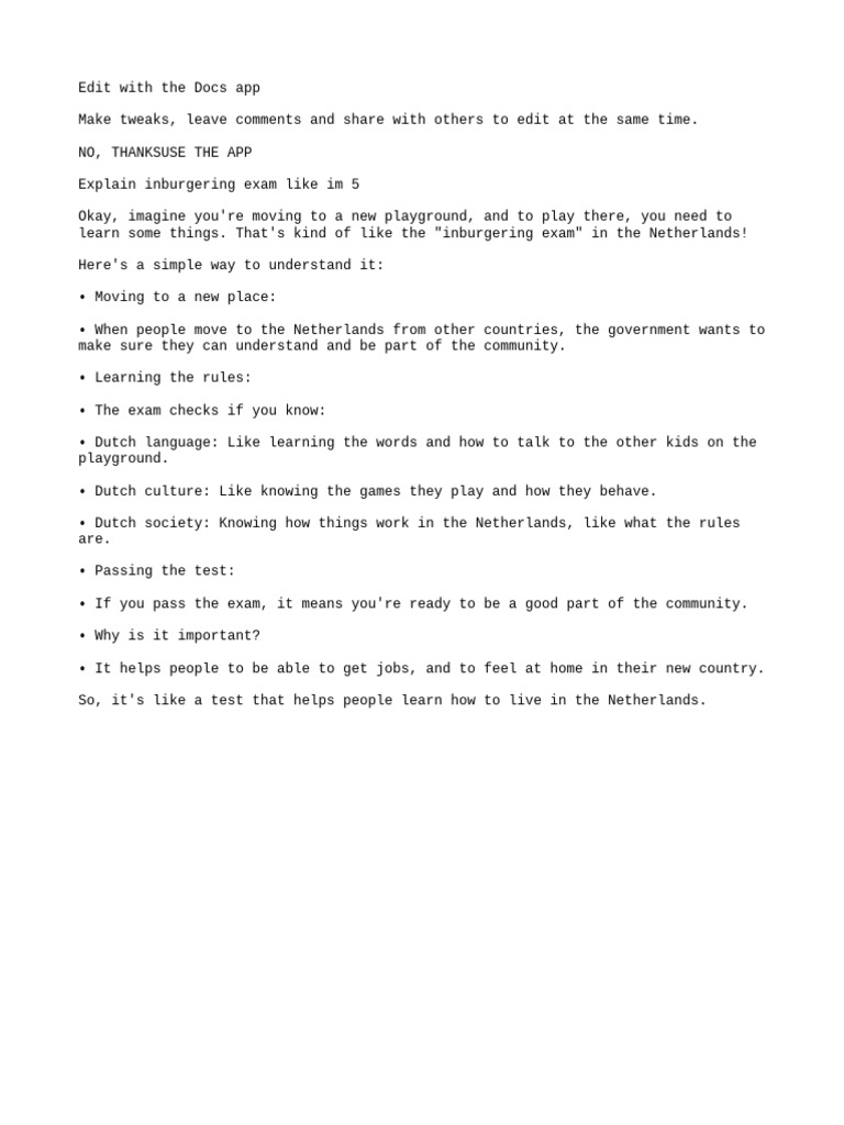 Inburgering 1 | PDF