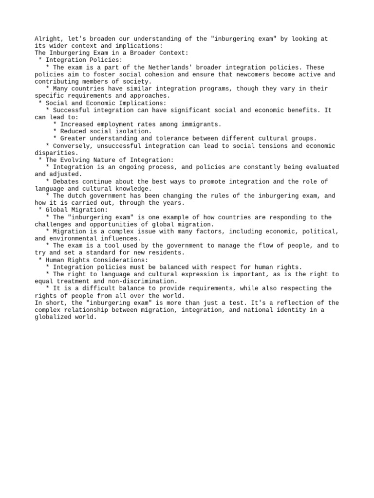 Inburgering Exam: Integration Insights | PDF