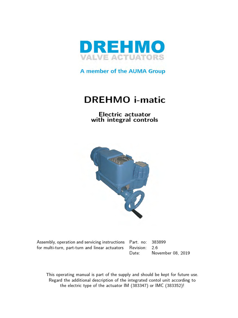 Operating Instruction Drehmo I-Matic en K | PDF | Valve | Fuse (Electrical)