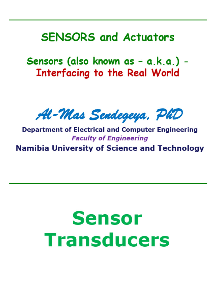 Lecture Transducers Sensors And Actuators 2025 Pdf Sensor Capacitor