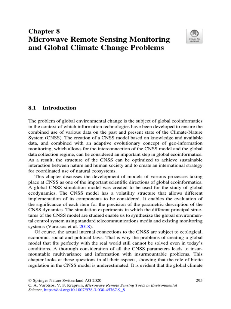 Microwave Remote Sensing Monitoring and | PDF | Climate Change | Greenhouse Gas