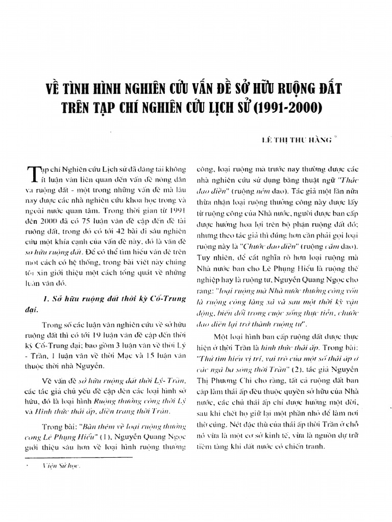 (123doc) Ve Tinh Hinh Nghien Cuu Van de So Huu Ruong Dat Tren Tap Chi Nghien Cuu Lich Su 1991 ...
