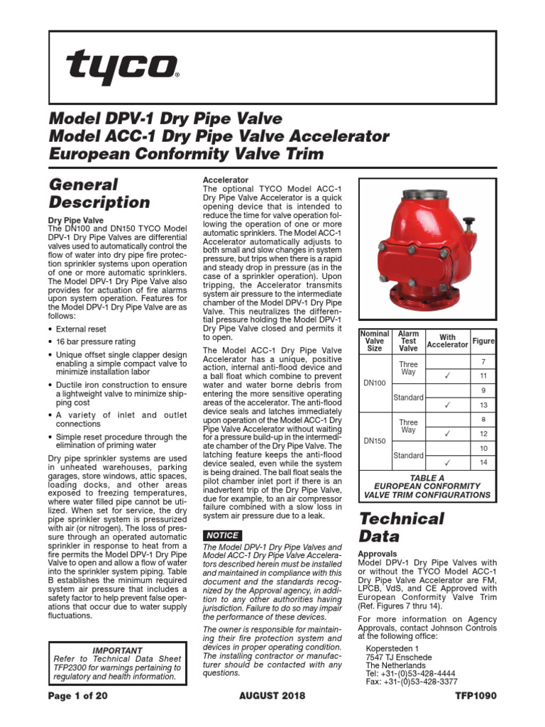 DPV-1 Dry Pipe Valve Overview | PDF | Valve | Fire Sprinkler System