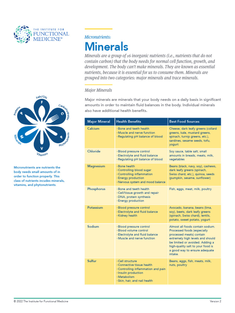 Micronutrients - Minerals | PDF | Nutrients | Foods