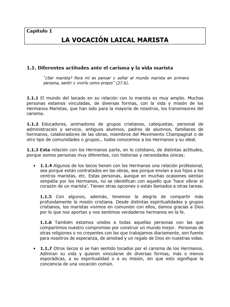 Vocacion Laical Marista | PDF | Amor | María, madre de Jesús