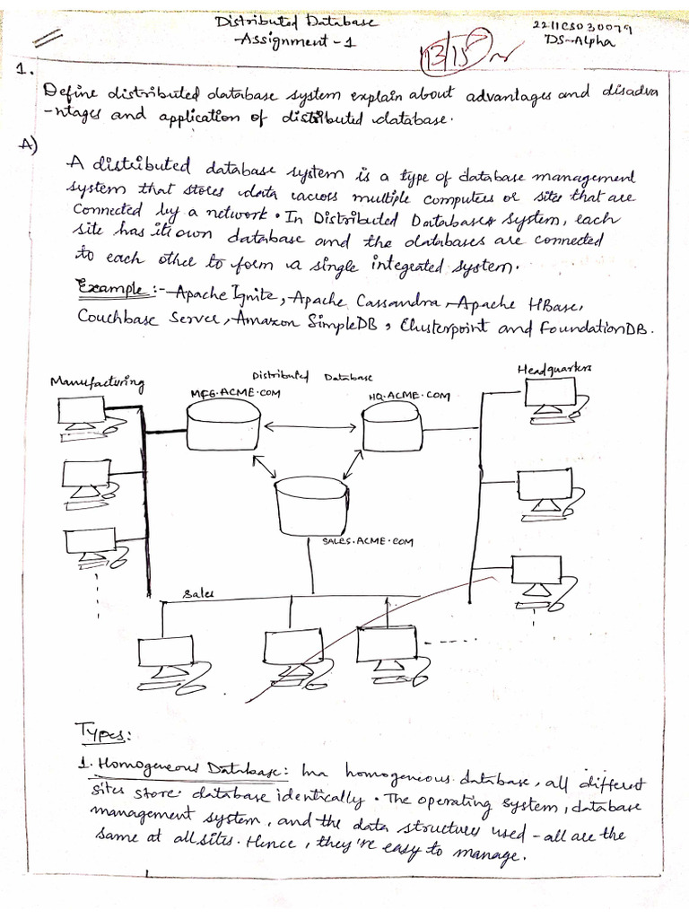 2211cs030079 Distributed Database Assignment 1 | PDF