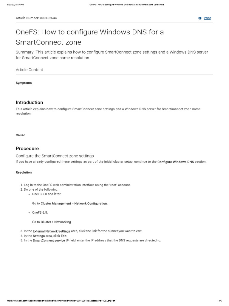 OneFS - How To Configure Windows DNS For A SmartConnect Zone - Dell India | PDF | Domain Name ...