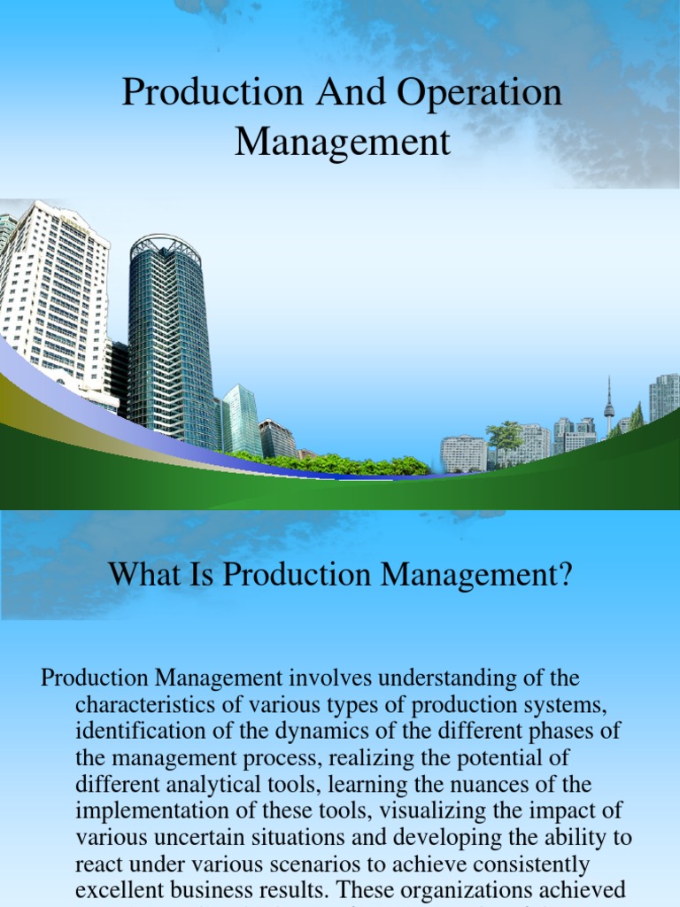 Production and Operation Management PPT at BEC DOMS BAGALKOT | PDF ...