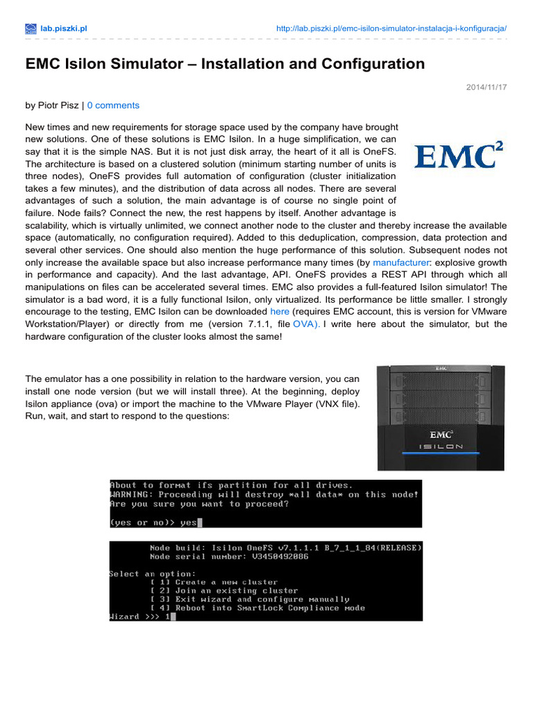 EMC Isilon Simulator Setup Guide | PDF | Computer Cluster | Computing