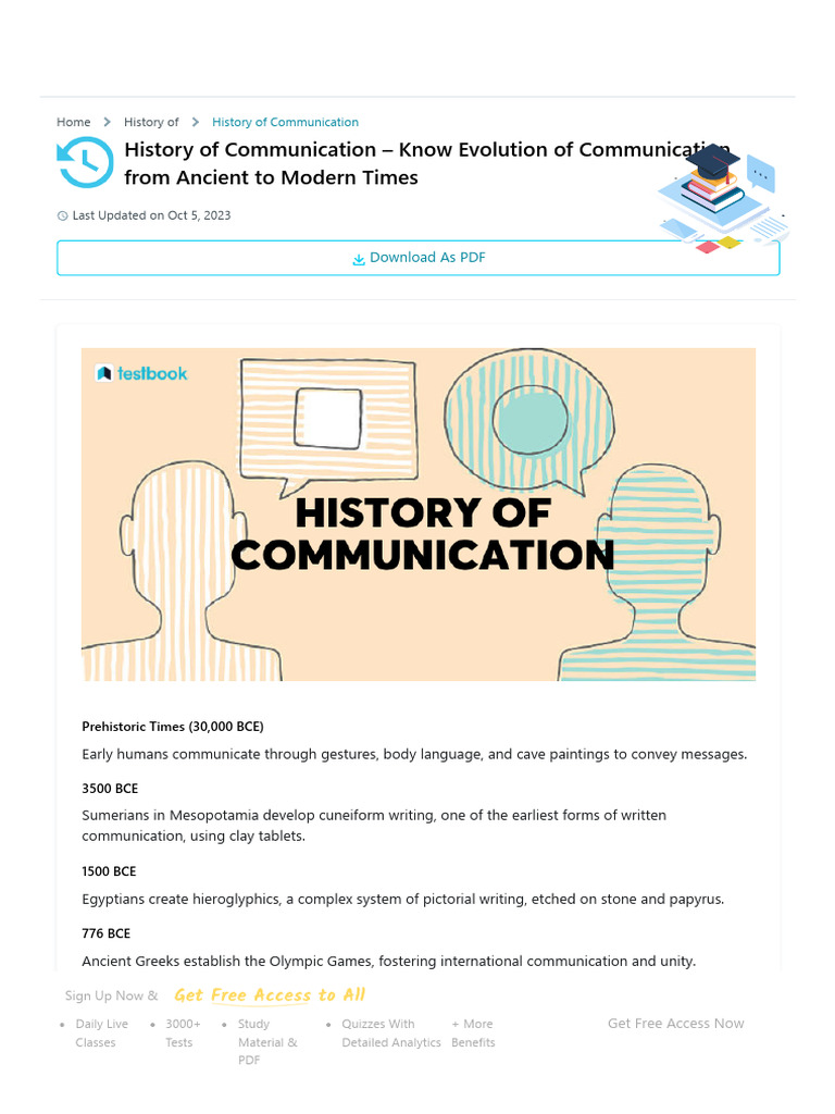 History of Communication – Know Evolution of Communication System | PDF ...