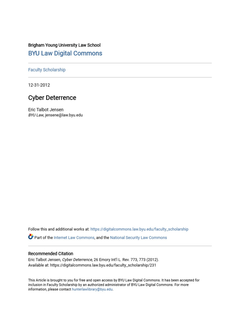 Cyber Deterrence1 (01-20) (01-02) | PDF