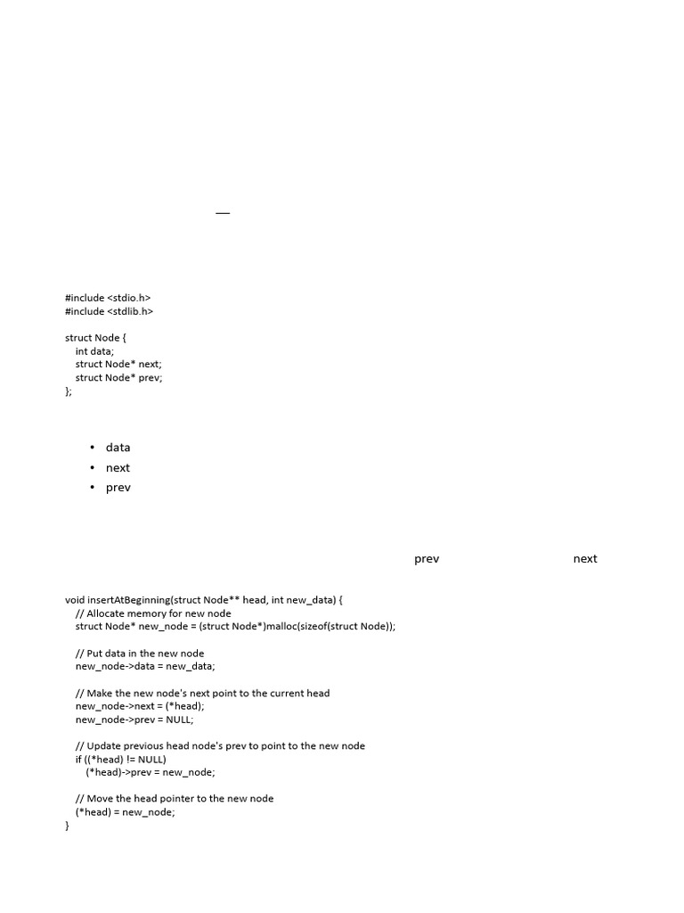 Doubly Linked List in c with proper explanation | PDF | Pointer (Computer Programming ...