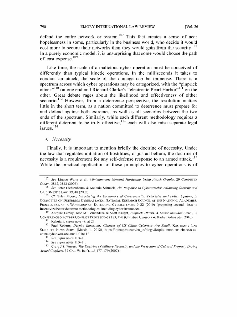 Cyber Deterrence and Legal Necessity | PDF | Deterrence Theory | Crime ...