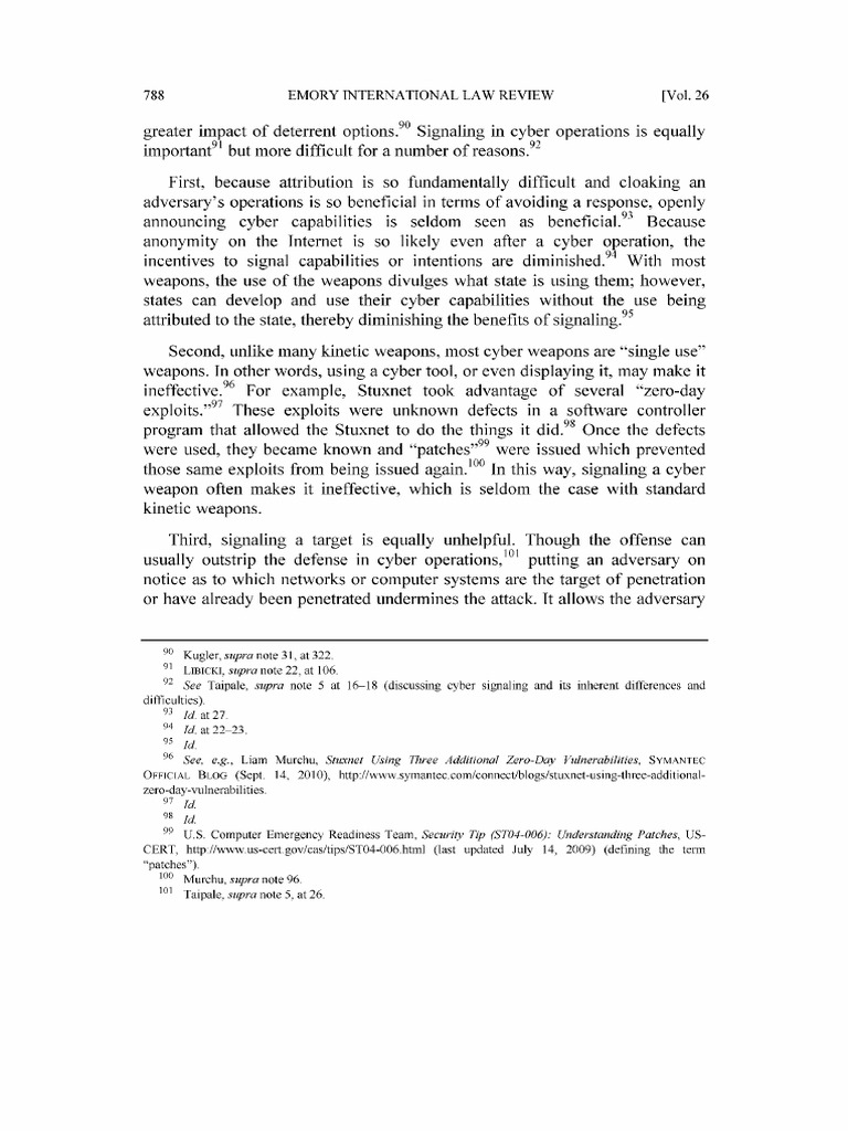 Cyber Deterrence1 (01-20) (17-18) | PDF | Security | Cyberwarfare