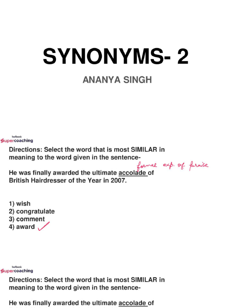 Synonyms-Lecture-02_1737696913 | PDF