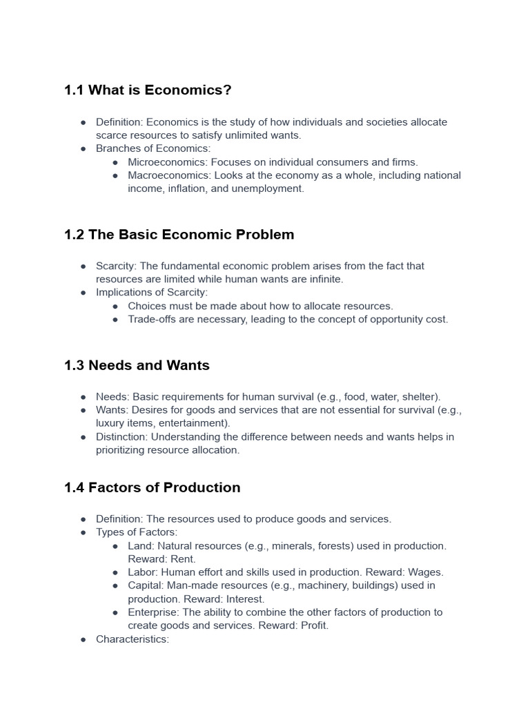 Understanding Economics Basics | PDF