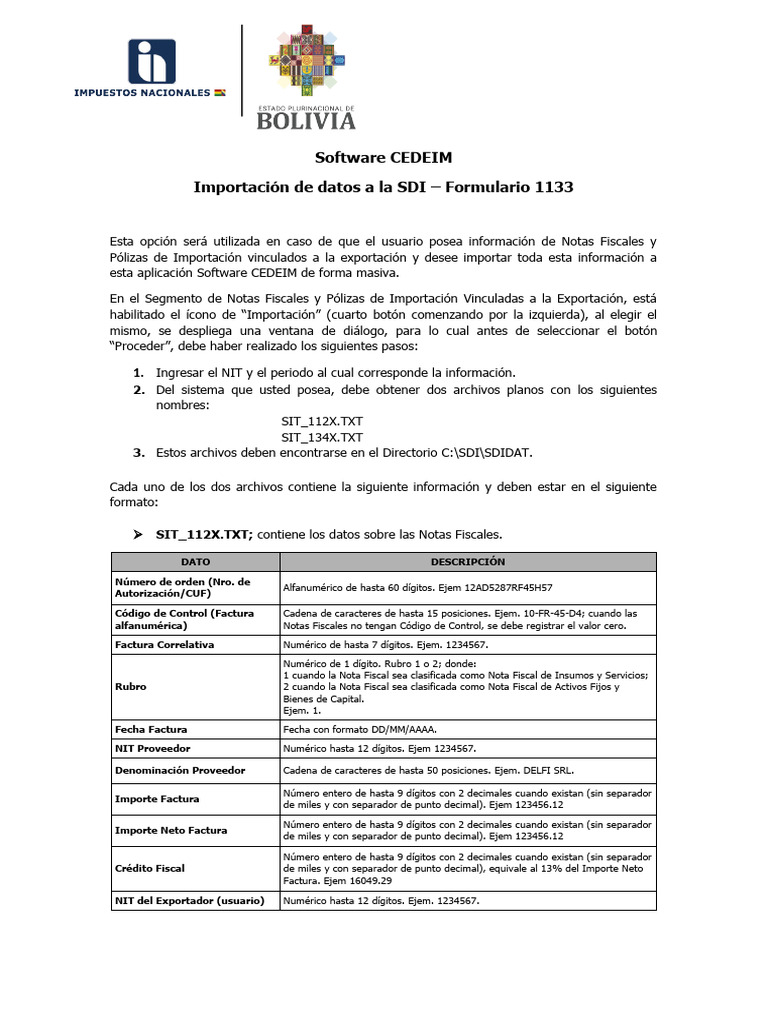 Instructivo de Importacion de Daos Del Form 1133 Nuevo | PDF | Archivo ...