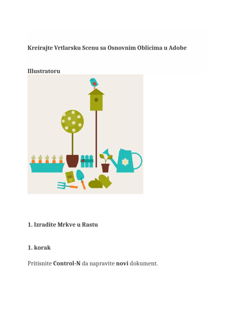 Kreirajte Vrtlarsku Scenu Sa Osnovnim Oblicima U Adobe Illustratoru | PDF