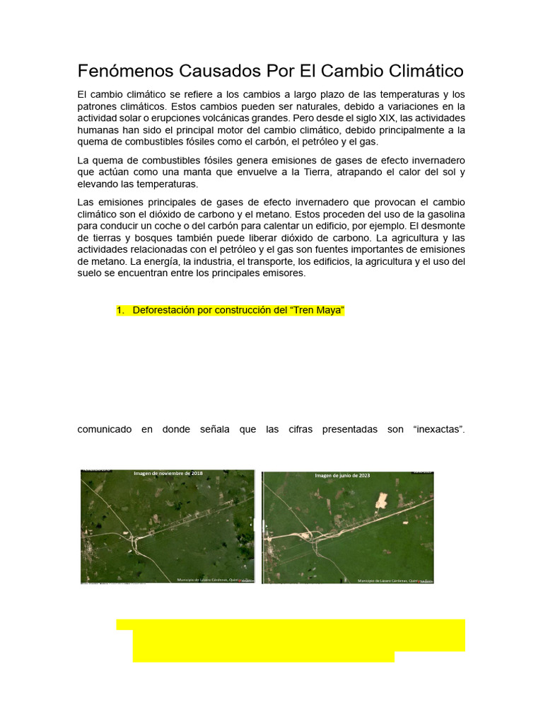 Fenómenos del Cambio Climático Global | PDF | Mitigación del cambio ...