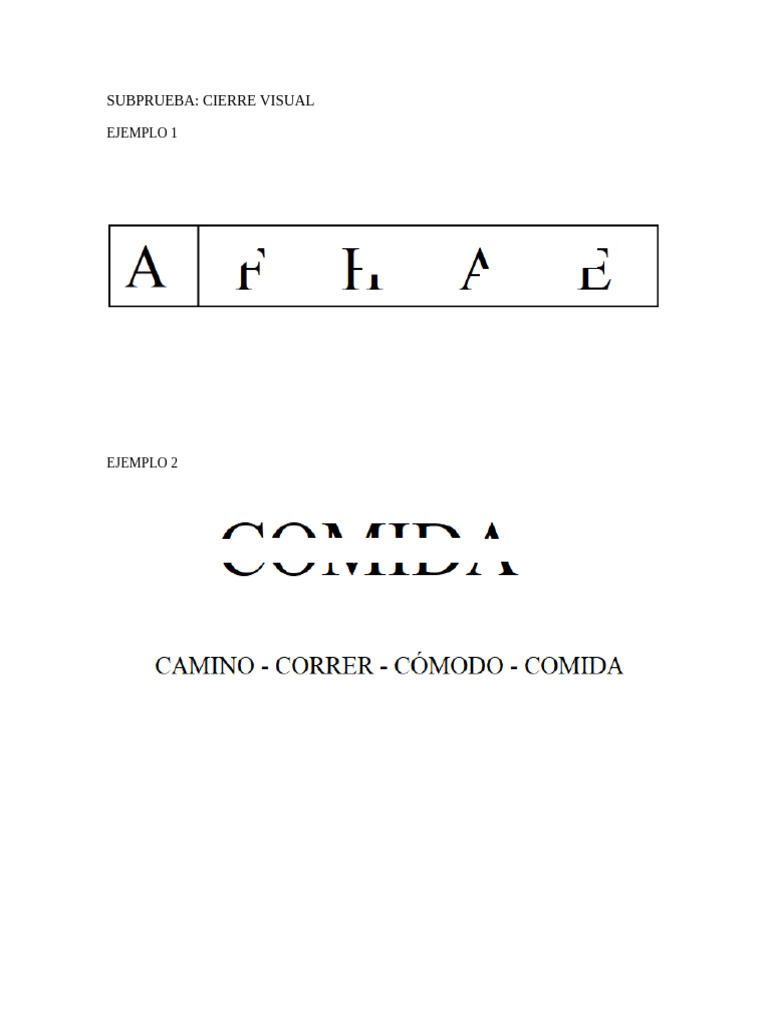 Ejemplos de Cierre Visual y Letras | PDF