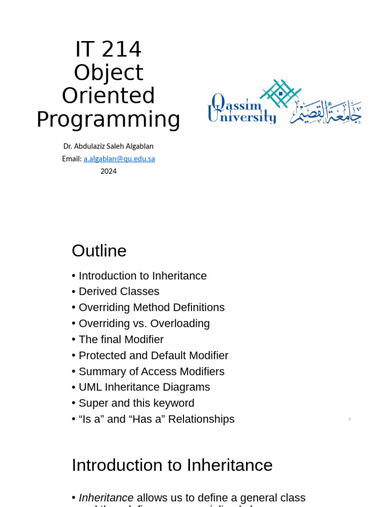 Presentation 4 Pdf Inheritance Object Oriented Programming Class Computer Programming