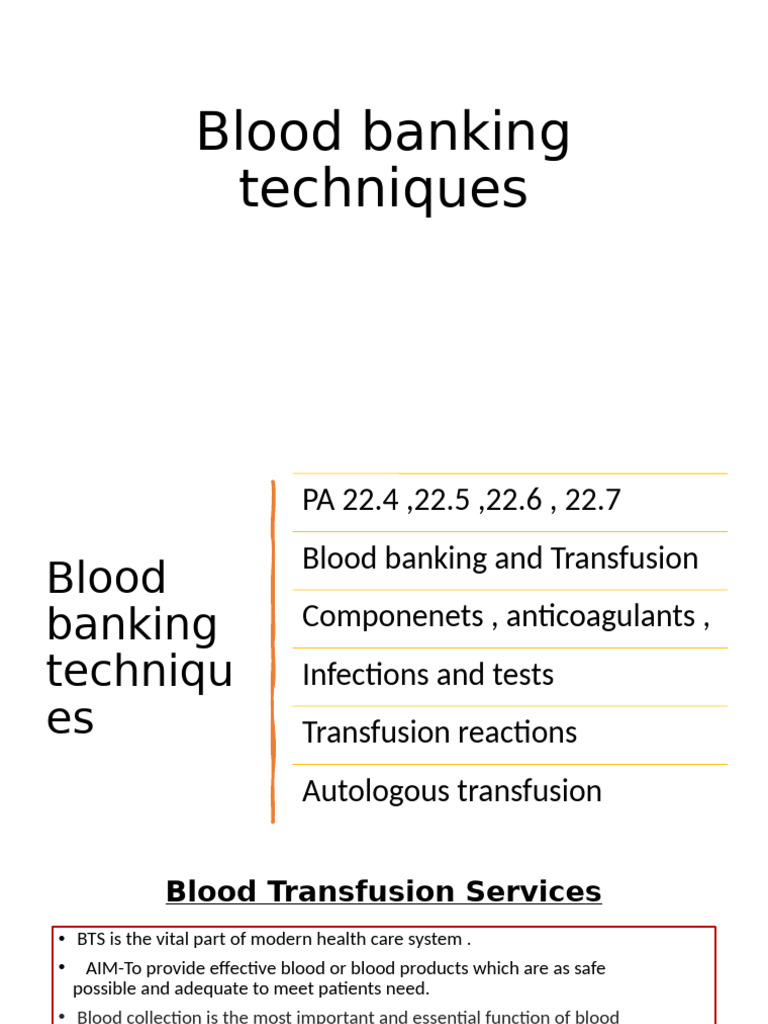 Blood Centre Techniques - Certification Course (Auto-Saved) 2 | PDF ...