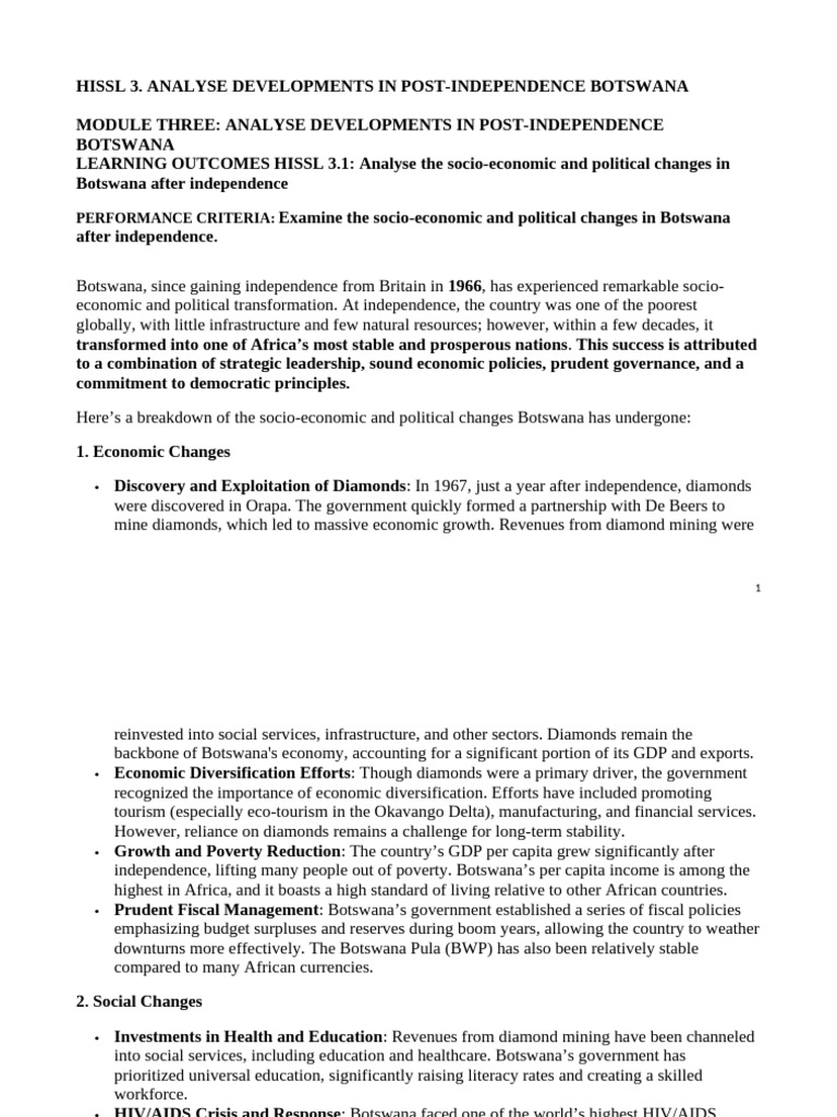 Module Three - Post Colonial Development | PDF