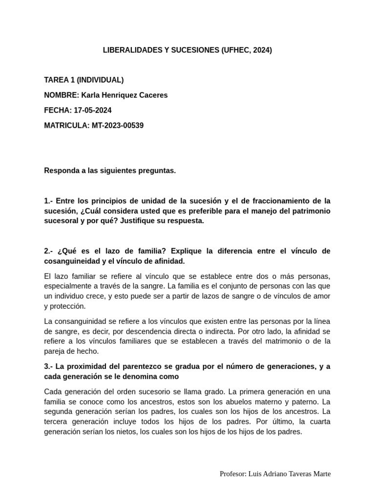 Tarea 1 (Individual) - KHC | PDF | Herencia | Justicia