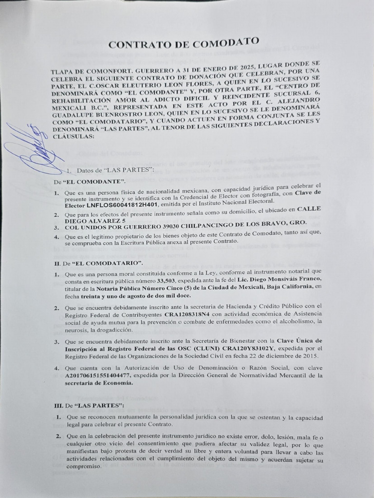 Contrato Comodato | PDF