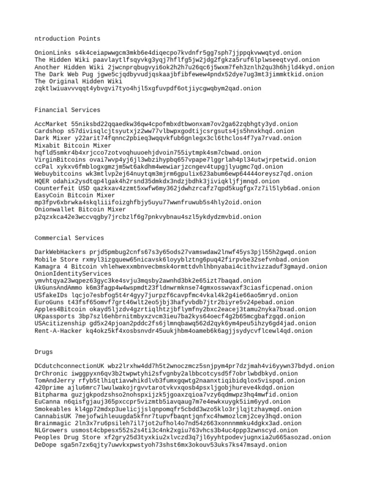 Onion Links | PDF | Pay Pal